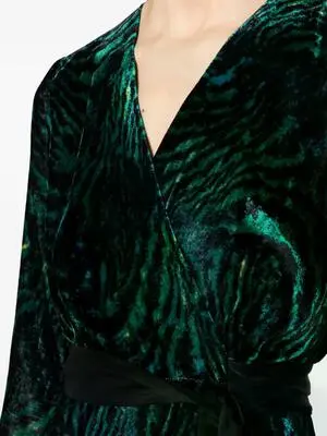 Diane Von Furstenberg Jareth Moire-tiger Print Wrap Dress