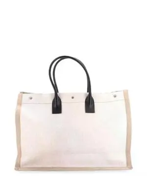 Saint Laurent Rive Gauche Shopper Canvas Large Tote Bag