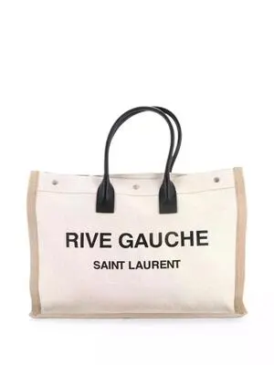 Saint Laurent Rive Gauche Shopper Canvas Large Tote Bag