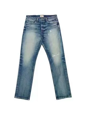 ANTIK DENIM The Texas Distressed Straight-leg Jeans - Blue