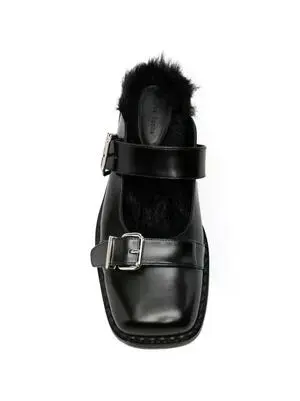 Simone Rocha Faux-fur Buckle Mules