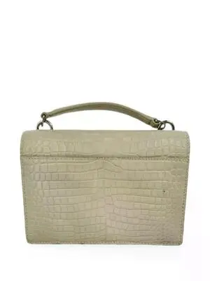 Saint Laurent Crocodile-embossed Sunset Shoulder Bag - Neutrals