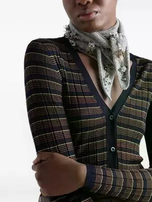 Prada Striped Cashmere And Silk Cardigan