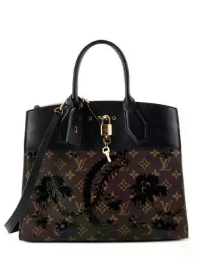 LOUIS VUITTON City Steamer Handbag Limited Edition Blossom Monogram Canvas And Leather Mm Tote Bag