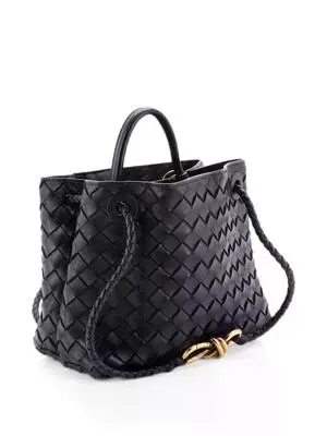 Bottega Veneta Andiamo Top Handle Bag Intrecciato Nappa Small Satchel - Black
