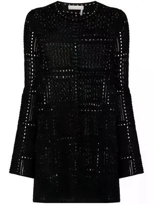 Chloé Panelled Knitted Dress - Black
