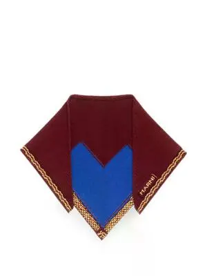 Marni Logo-intarsia Knitted Bandana Scarf - Red