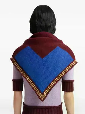 Marni Logo-intarsia Knitted Bandana Scarf