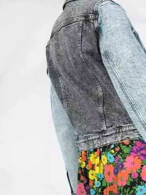 Stella McCartney Two-tone Cropped Denim Jacket
