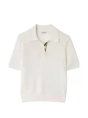 Burberry Knitted Polo Shirt With Iconic Check Detail