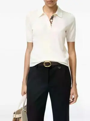 Burberry Check-trim Polo Top - Neutrals