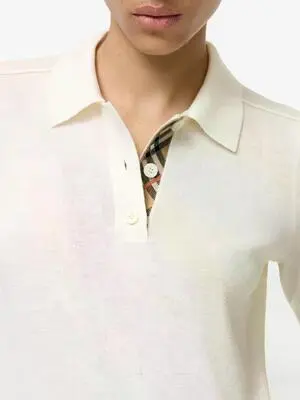Burberry Check-trim Polo Top - Neutrals