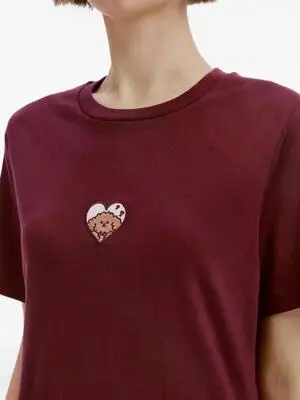 CHOCOOLATE Heart-motif Embroidered T-shirt - Red