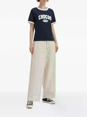 CHOCOOLATE Logo-print Ringer T-shirt