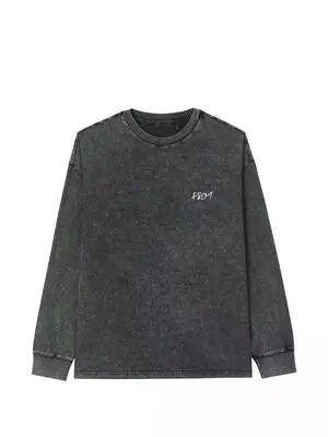 FIVE CM Acid-wash Logo-print T-shirt - Black