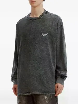 FIVE CM Acid-wash Logo-print T-shirt