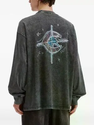 FIVE CM Acid-wash Logo-print T-shirt