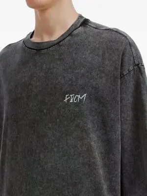 FIVE CM Acid-wash Logo-print T-shirt