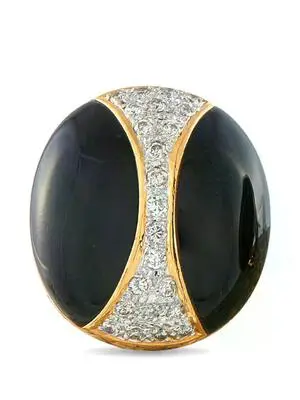 LB EXCLUSIVE Embelished Onyx And Diamond Earrings