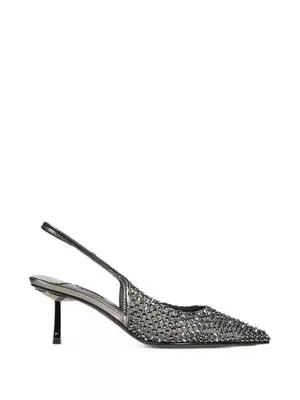 LE SILLA Crystal-embellished Mesh Pumps - Grey