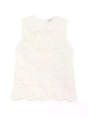 SEMICOUTURE Guipure-lace Sleeveless Top - Neutrals