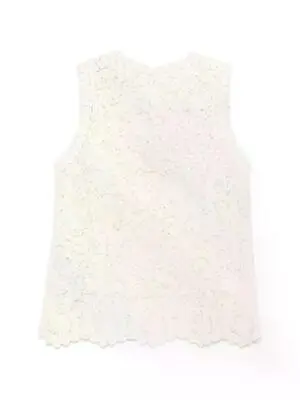 SEMICOUTURE Guipure-lace Sleeveless Top