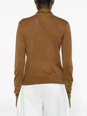 LAMRONS Pussy-bow Pointelle-knit Sweater