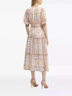 Hale Bob Bess Paisley-print Belted Midi Dress