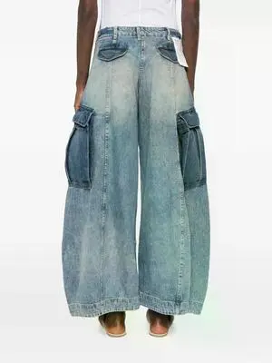 R13 Two-tone Wide Leg Cargo Trousers