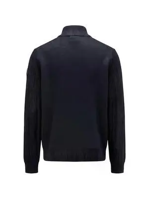 Moncler Wool & Cashmere Zip-up Cardigan - Blue