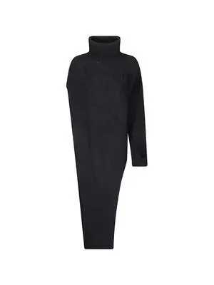 THELATEST Asymmetrical Chunky-knit Mid Dress