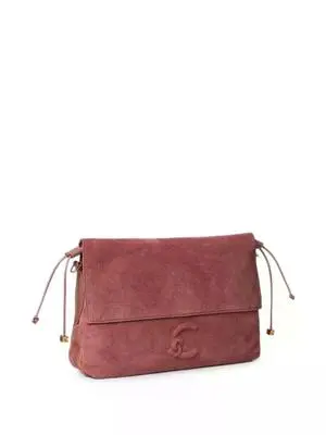 COCCINELLE Small Lidia Logo-embossed Suede Clutch Bag