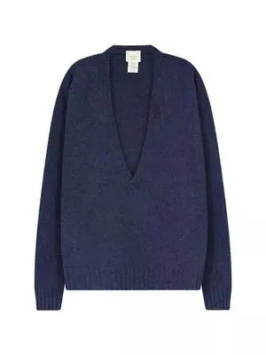 ALYSI V-neck Knitted Sweater - Blue
