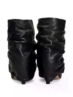THE SELLER Ruched Pointed-toe Ankle Boots
