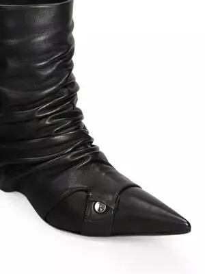 THE SELLER Ruched Pointed-toe Ankle Boots