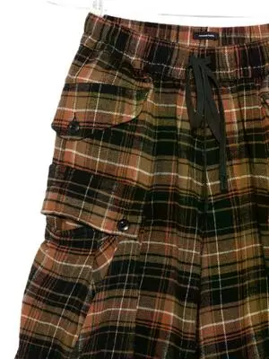 R13 Check-pattern Cargo Shorts