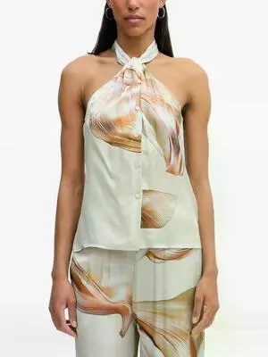 ISABELLE BLANCHE Abstract Print Halterneck Top