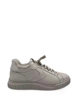 VOILE BLANCHE Lipari Shearling-trim Leather Sneakers - Neutrals