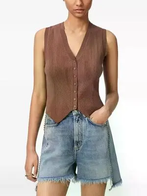 ALLSAINTS Cruz Ribbed-knit V-neck Top