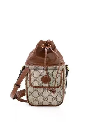 Gucci Interlocking G Patch Gg Coated Canvas Mini Bucket Bag