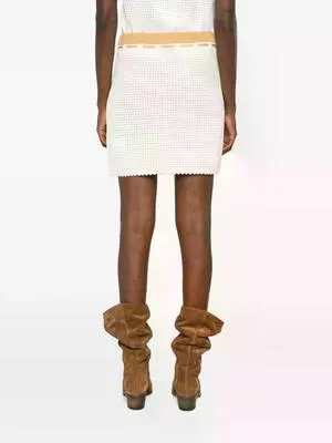 Casablanca Crochet Knit Drawstring Waist Mini Skirt