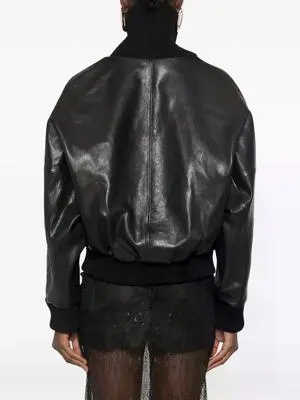 Magda Butrym Ribbed-knit Leather Jacket