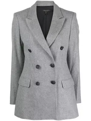 Rag & Bone Double-breasted Virgin Wool-blend Blazer - Grey