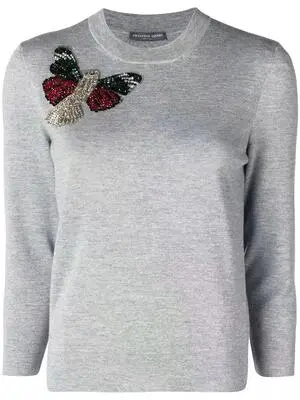 Alexander McQueen Embellished Butterfly Jumper