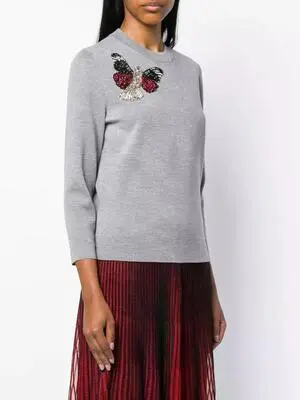 Alexander McQueen Embellished Butterfly Jumper