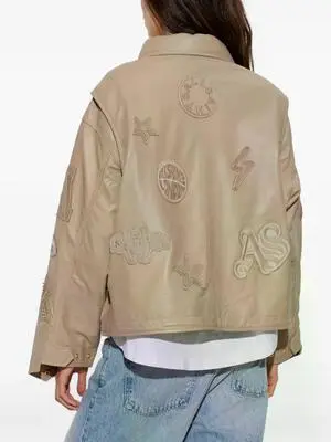 ALLSAINTS Clay Logo-patch Leather Jacket