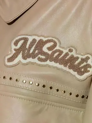 ALLSAINTS Clay Logo-patch Leather Jacket