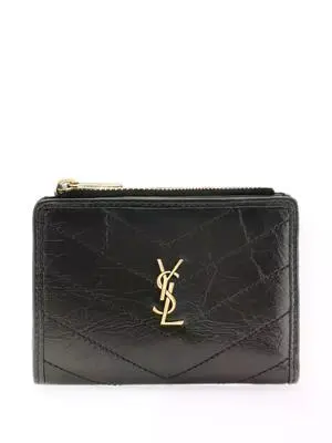 Saint Laurent Niki Bi-fold Wallet In Vintage Leather - Black