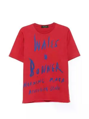 WALES BONNER Logo-print Crew-neck T-shirt