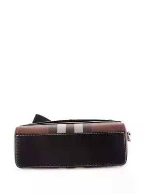 Burberry Note Check Canvas And Leather Medium Crossbody Bag